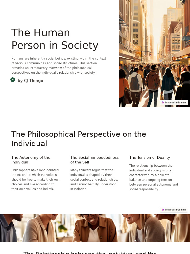 The Human Person in Society | PDF | Autonomy | Dignity