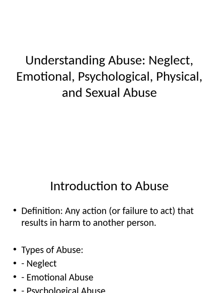 Understanding Abuse Presentation | PDF | Child Abuse | Psychological Abuse