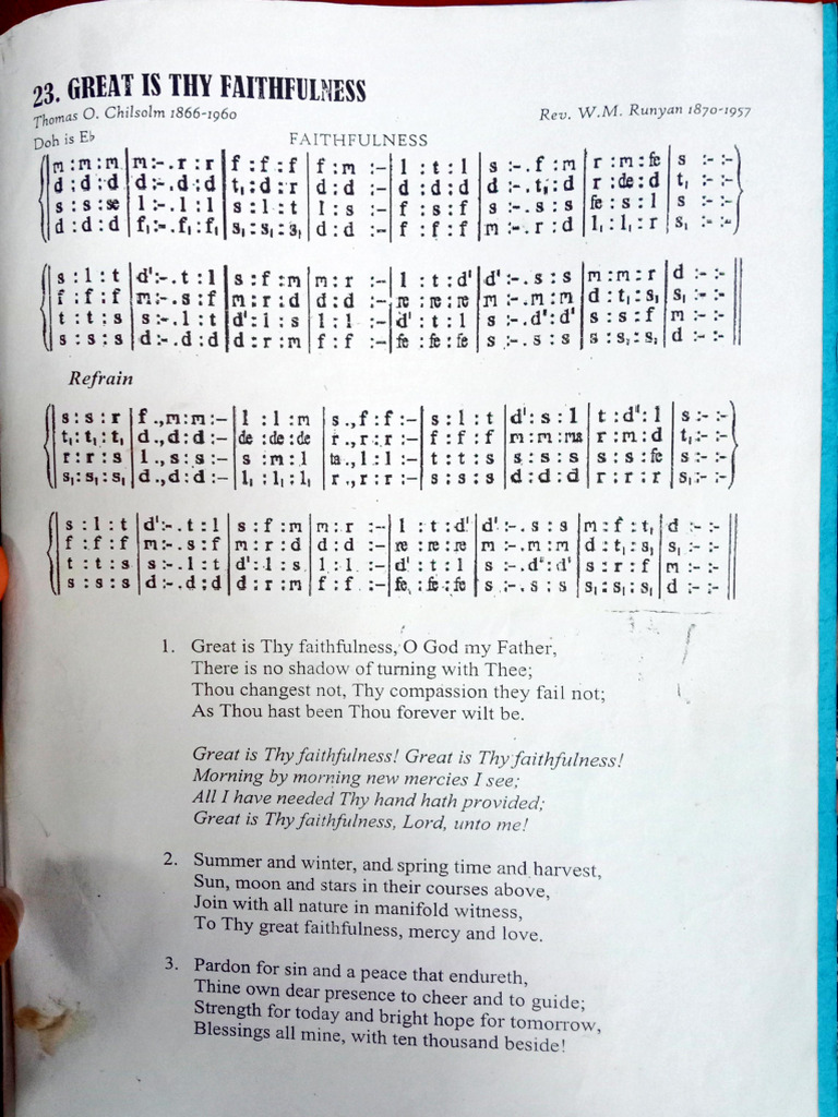 Great Is Faithfulness Solfa | PDF