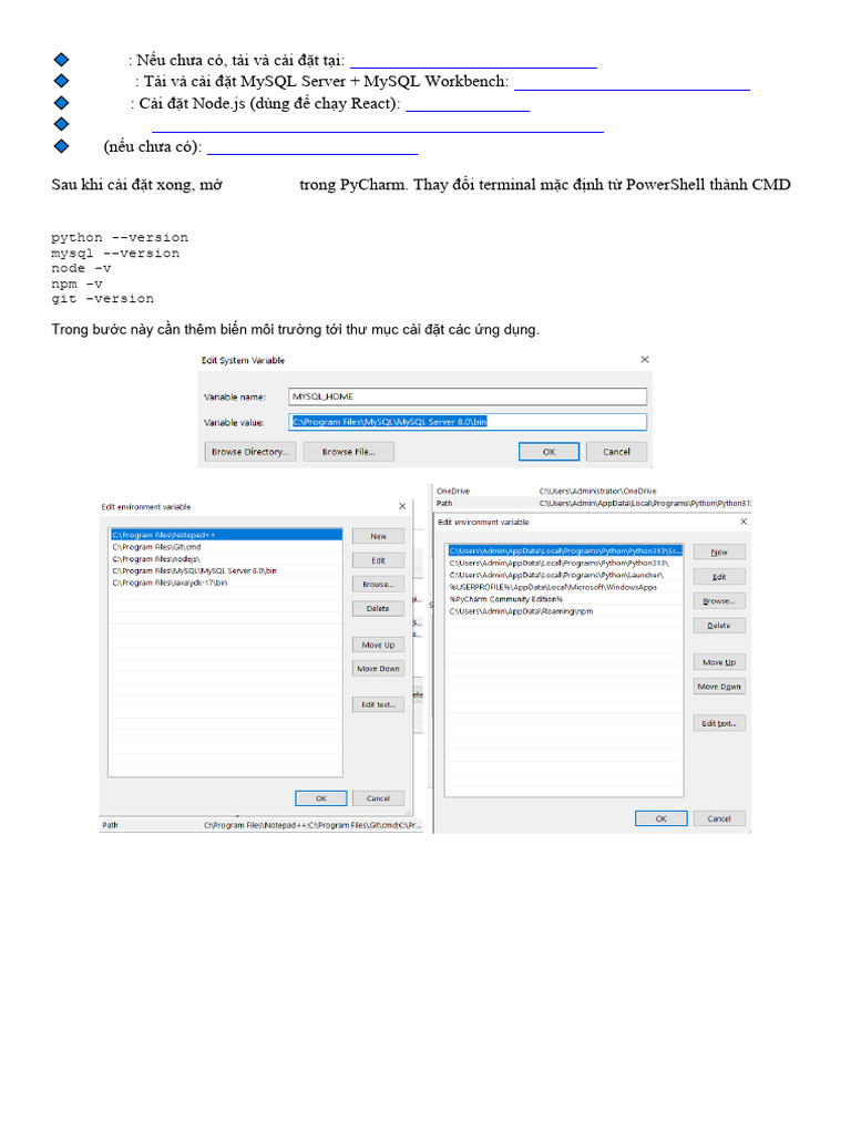 Guide Step1-setupRequirement | PDF