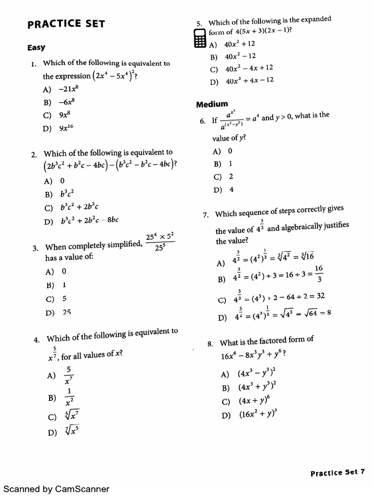 SAT Practise Set 7 | PDF