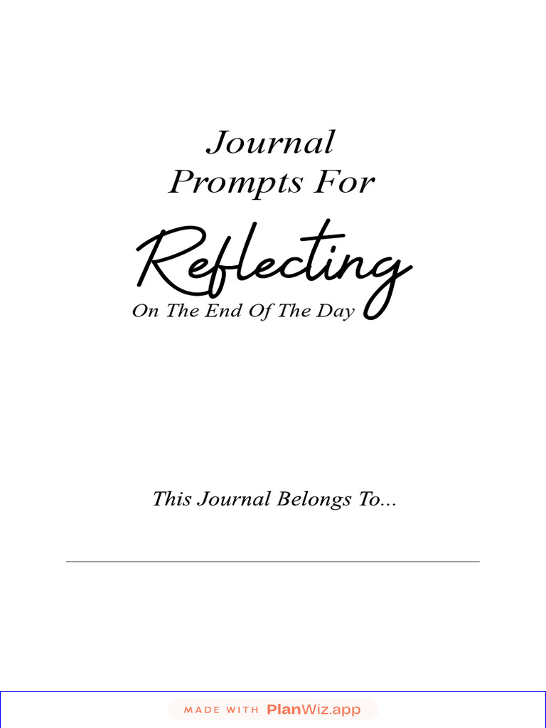 PlanWiz Journal Prompts For Reflecting On Your Day - Page 1 | PDF