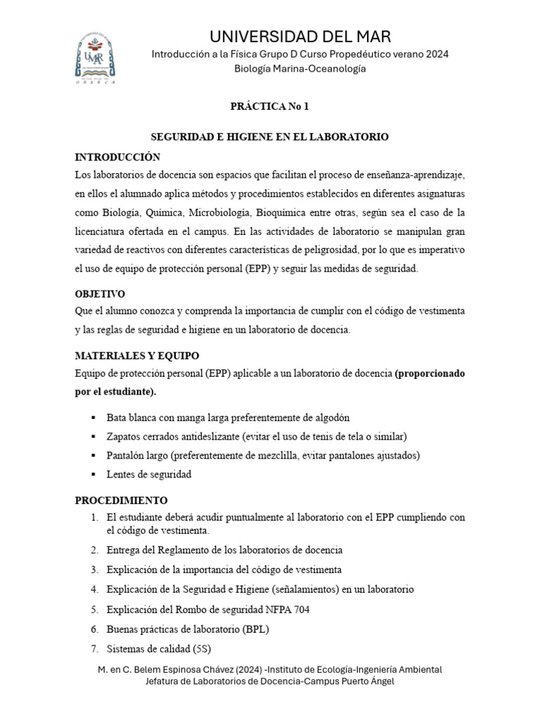 Seguridad e Higiene en El Laboratorio-2024 | PDF | Laboratorios