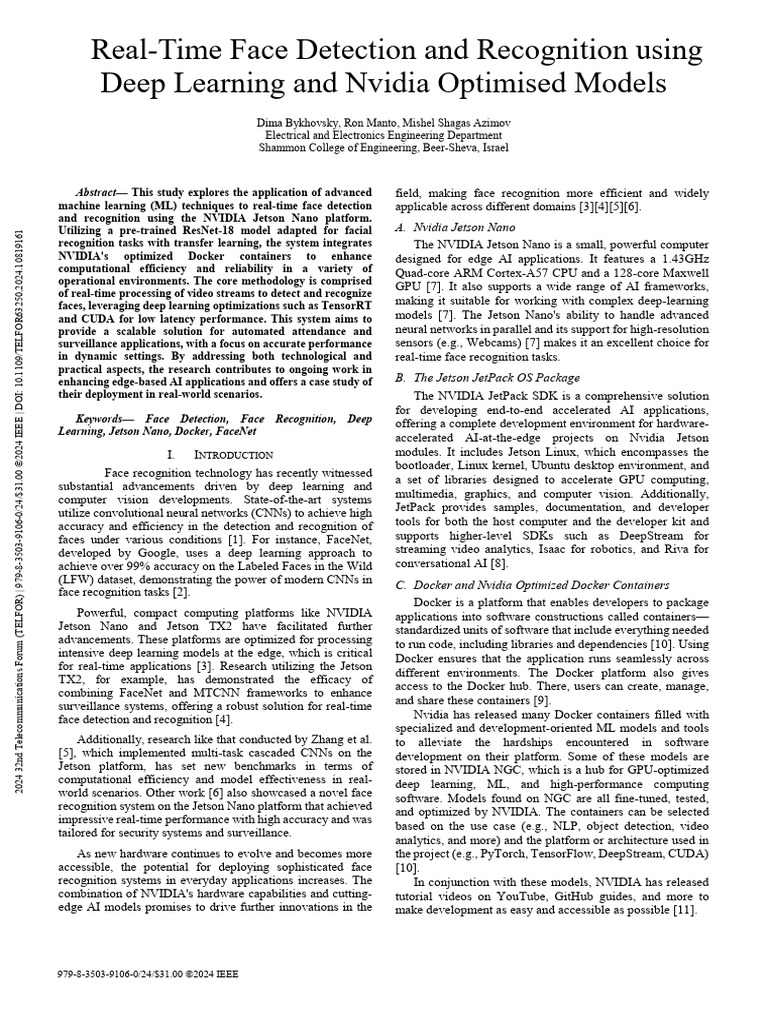Aml 47 1 Real-Time Face Detection and Recognition Using Deep Learning and Nvidia Optimised ...