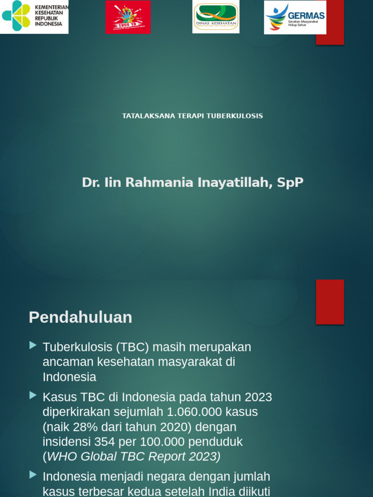Tatalaksana Terapi Tuberkulosis - Webinar IAI | PDF