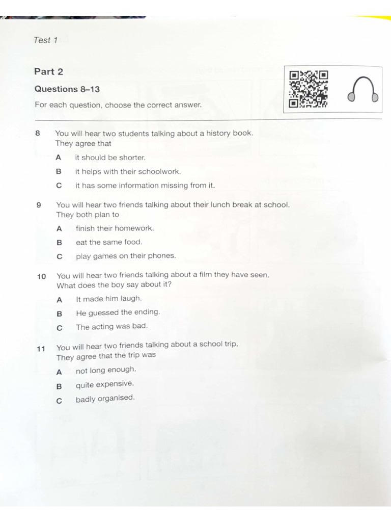 Listening Test 1 Part 2 | PDF