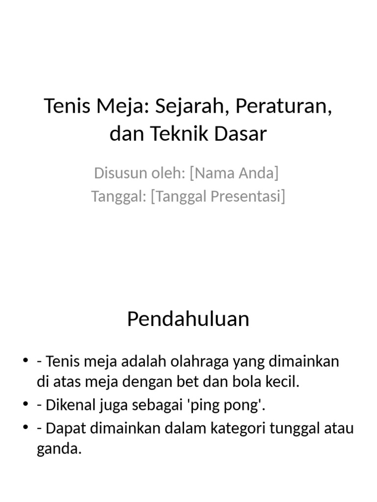 Tenis Meja PPT | PDF