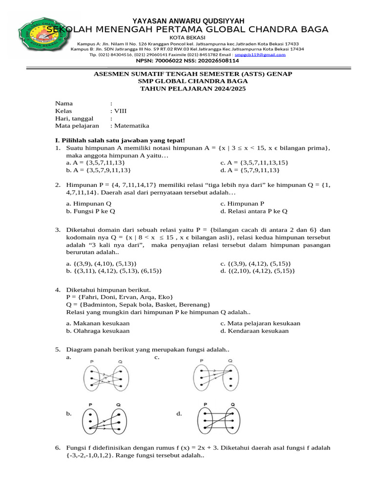 Sts MTK Viii 2024-2025 | PDF