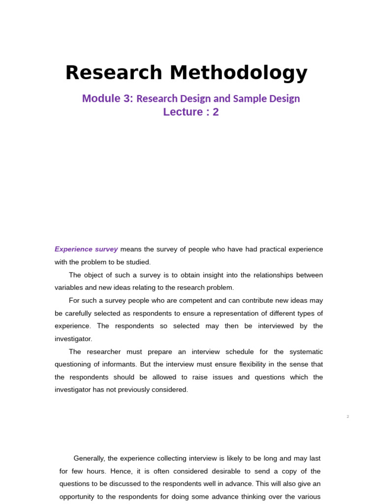 RM - Module-3 Lecture 2 | PDF | Experiment | Variance