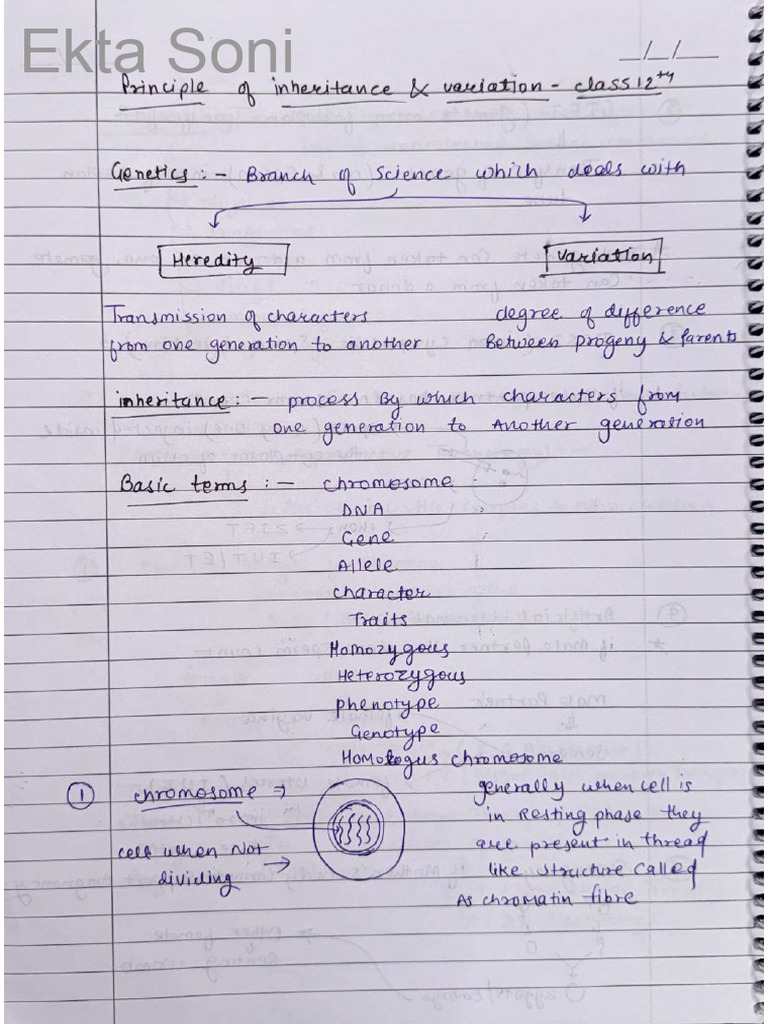 Principle of Inheritance & Variation | PDF
