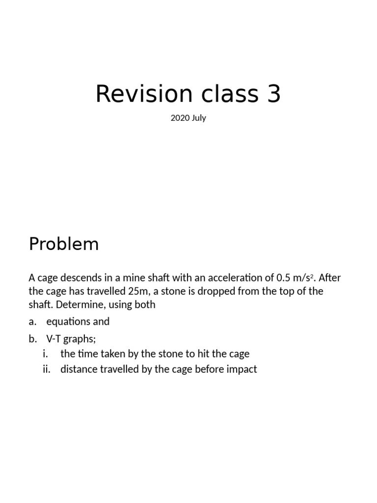 Mechanics Problem Set for Class 3 | PDF | Friction | Force