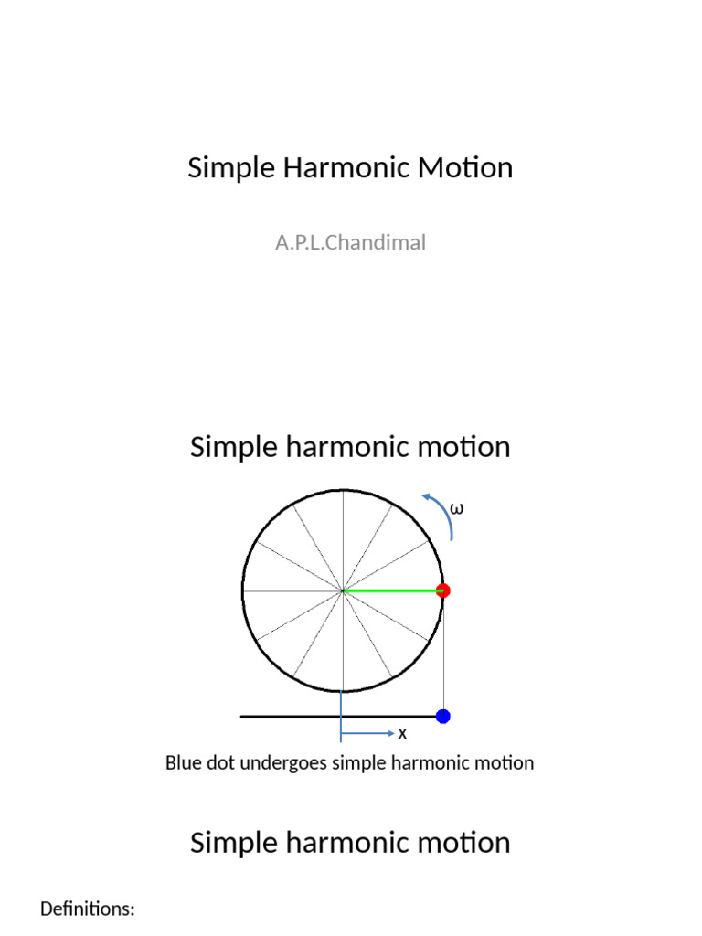 L11 1 Simple Harmonic Motion | PDF | Pendulum | Oscillation