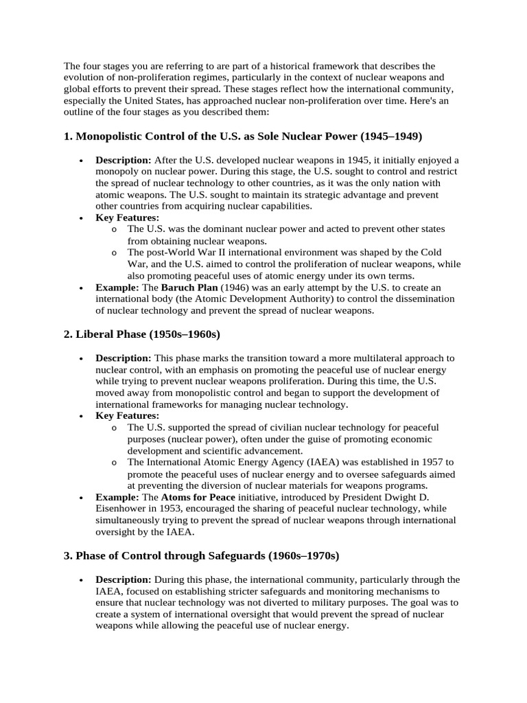 4 Stages of Non-Proliferation | PDF | Nuclear Proliferation ...
