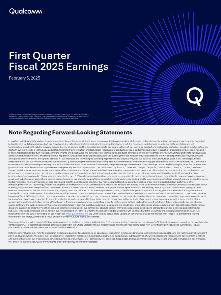 FY2025-1st-Quarter-Earnings-Presentation | PDF | Mergers And Acquisitions | Intangible Asset