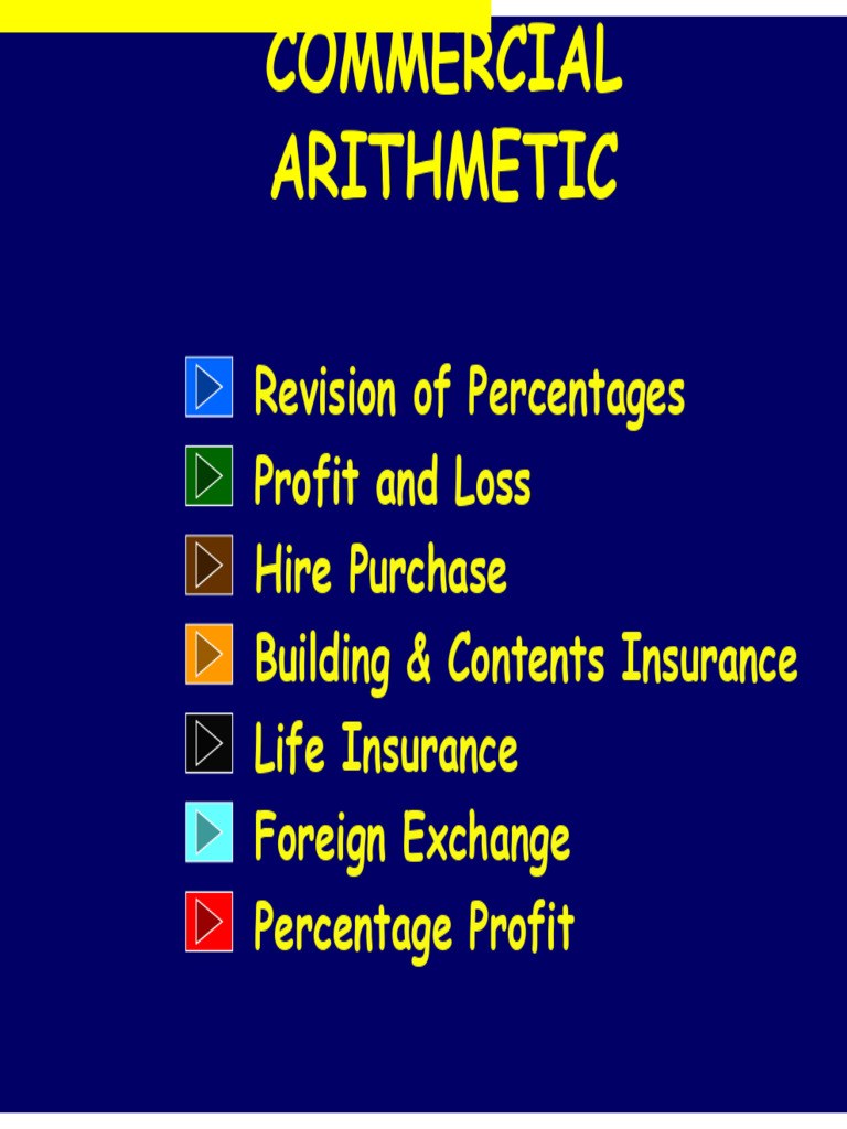 Form 1 18 Commercial Arithmetic 1 | PDF | Euro | Percentage