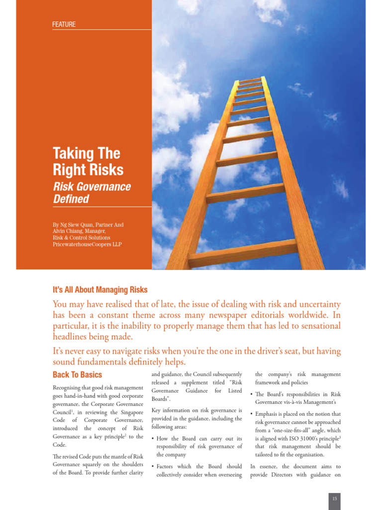Ra Sid Take Right Risks | PDF | Risk Management | Governance