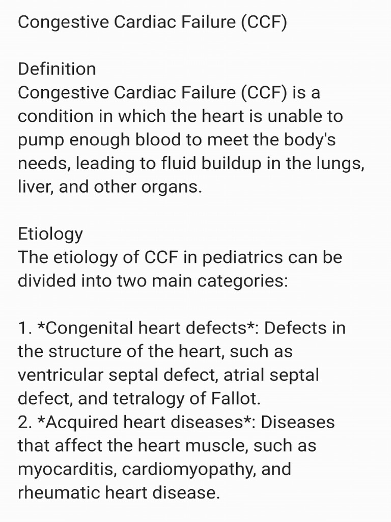 Congestive Cardiac Failure (CCF) | PDF