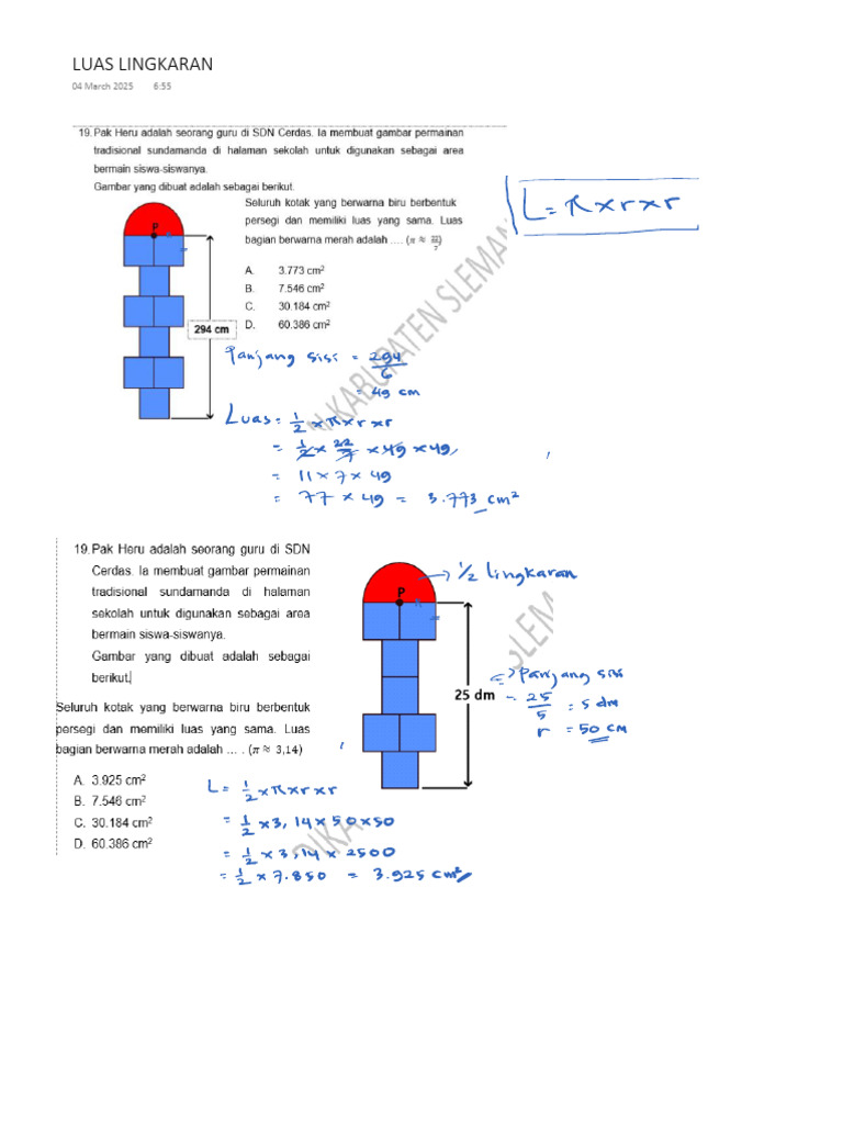 Luas Lingkaran | PDF