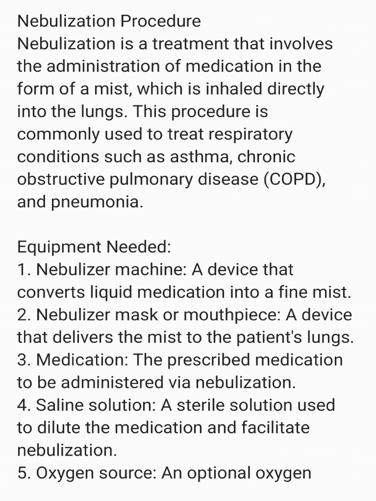 Nebulization procedure | PDF