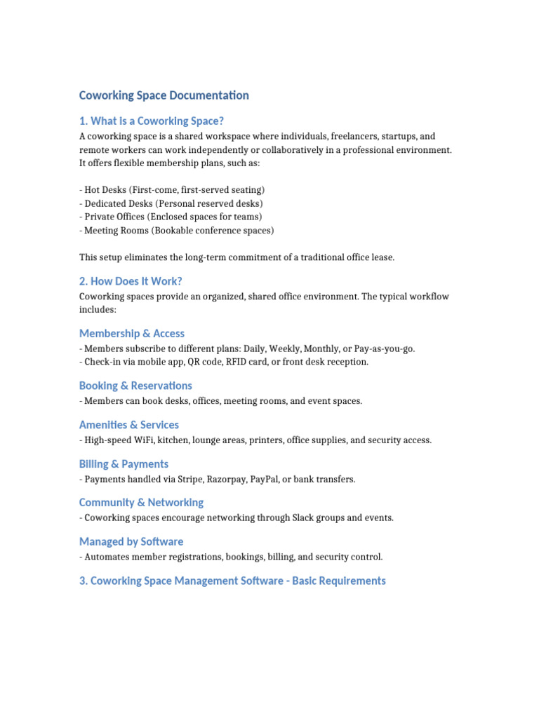 Coworking_Space_Documentation | PDF | Information Technology | Software