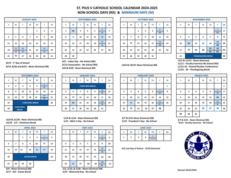 Updated - 2024-2025 School Calendar - Google Docs 2 | PDF | Christian ...