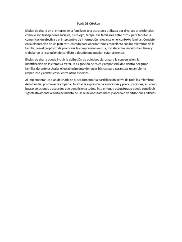 Plan de Charla | PDF