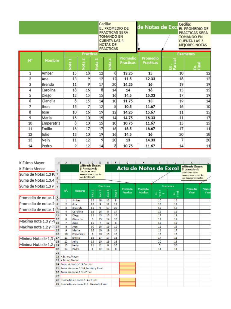 Ejem 01 Acta de Notas | PDF