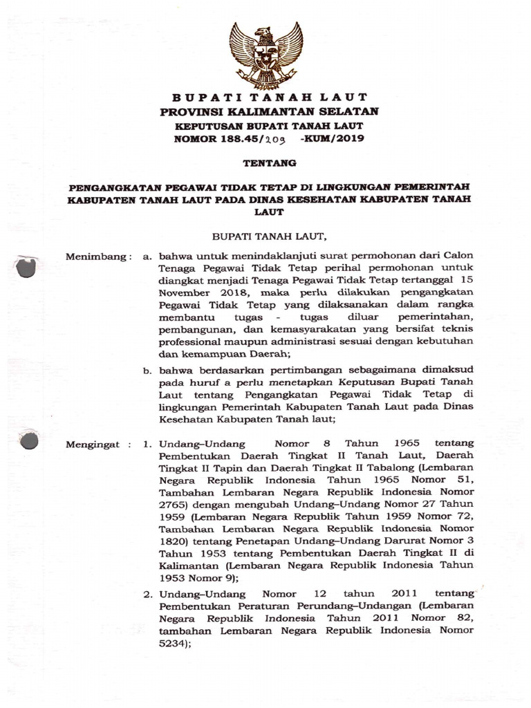 SK PTT Tahun 2019 | PDF