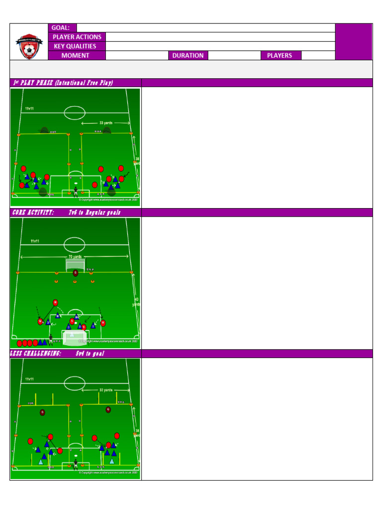 12-U13 Prevgoals-Fall2020 - Rev | PDF | Forward (Association Football ...