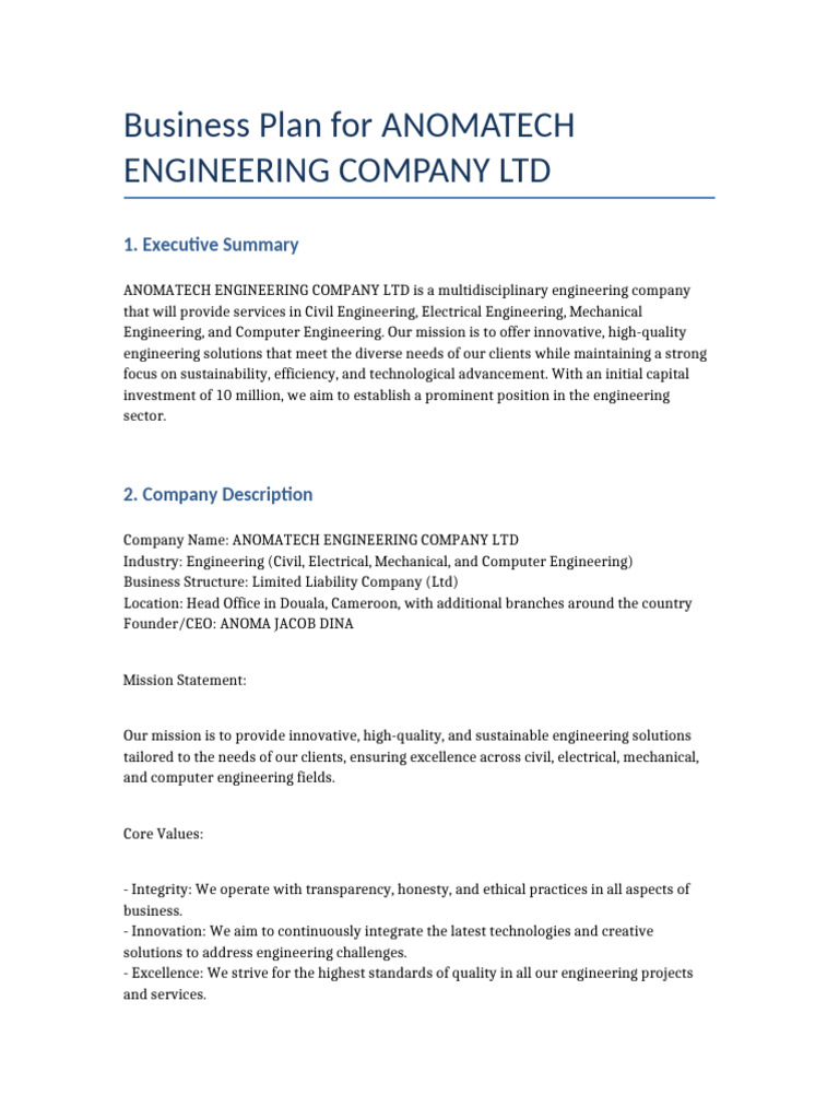 ANOMATECH Engineering Mission Statement | PDF | Engineering ...