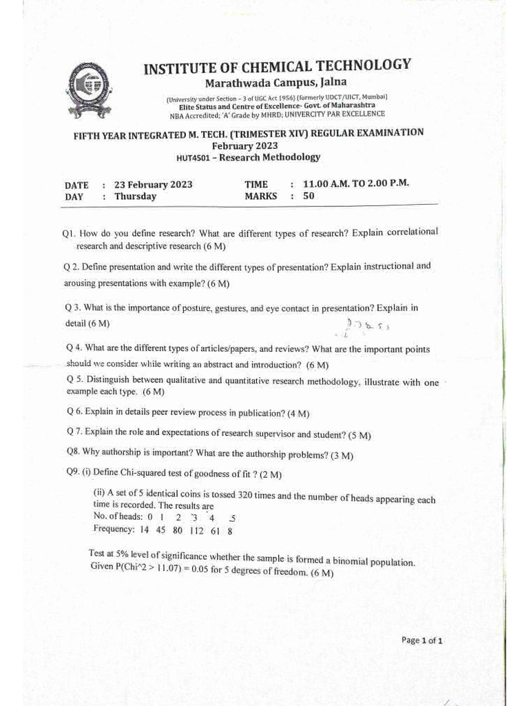 RM End Sem Paper | PDF