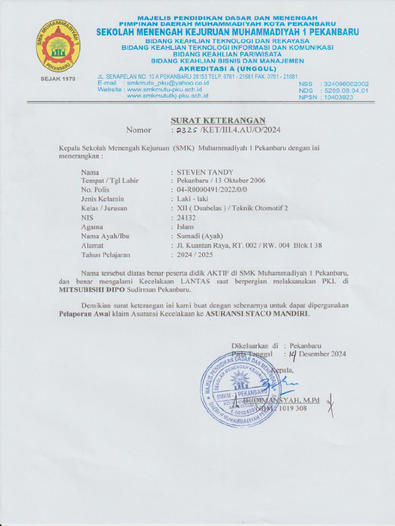 2325-KET - 2024 Surat Keterangan Peserta Didik Aktif Steven Tandy XII ...