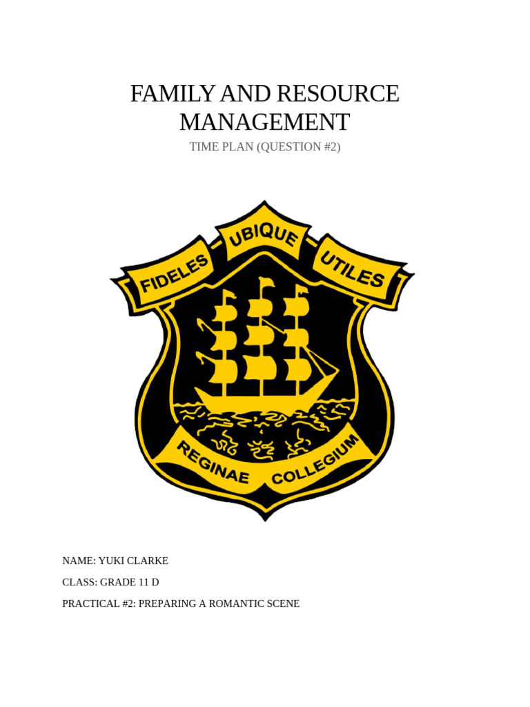 FAMILY AND RESOURCE MANAGEMENT | PDF | Cuisine | Foods