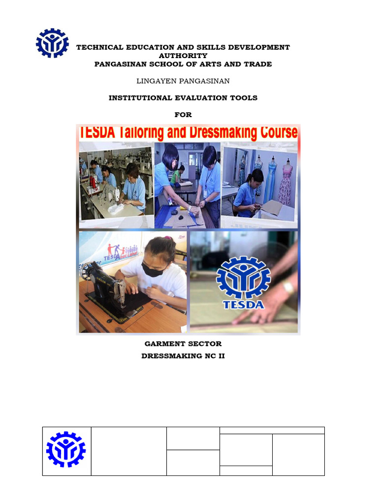 7.. Assessment Tool DRESSMAKING NCII For Print | PDF | Textiles | Clothing