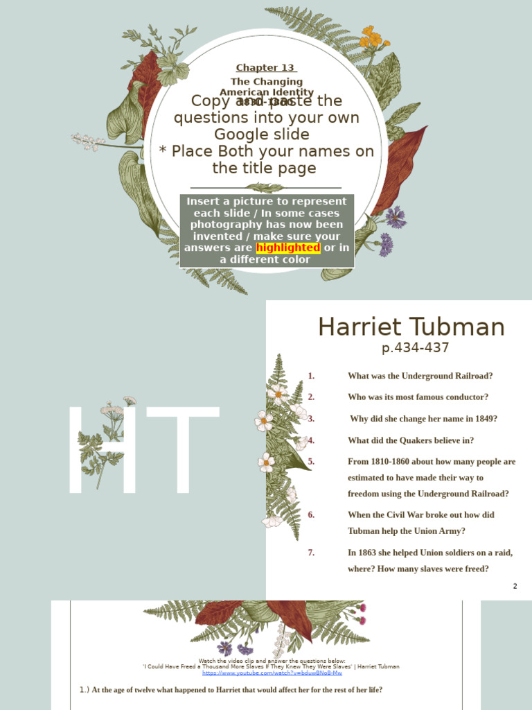 Chapter 13 Google Slides Activity | PDF | Human Rights | Slavery