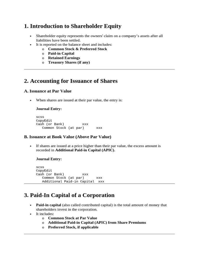 week 10 Accounting for shares | PDF | Treasury Stock | Share Repurchase