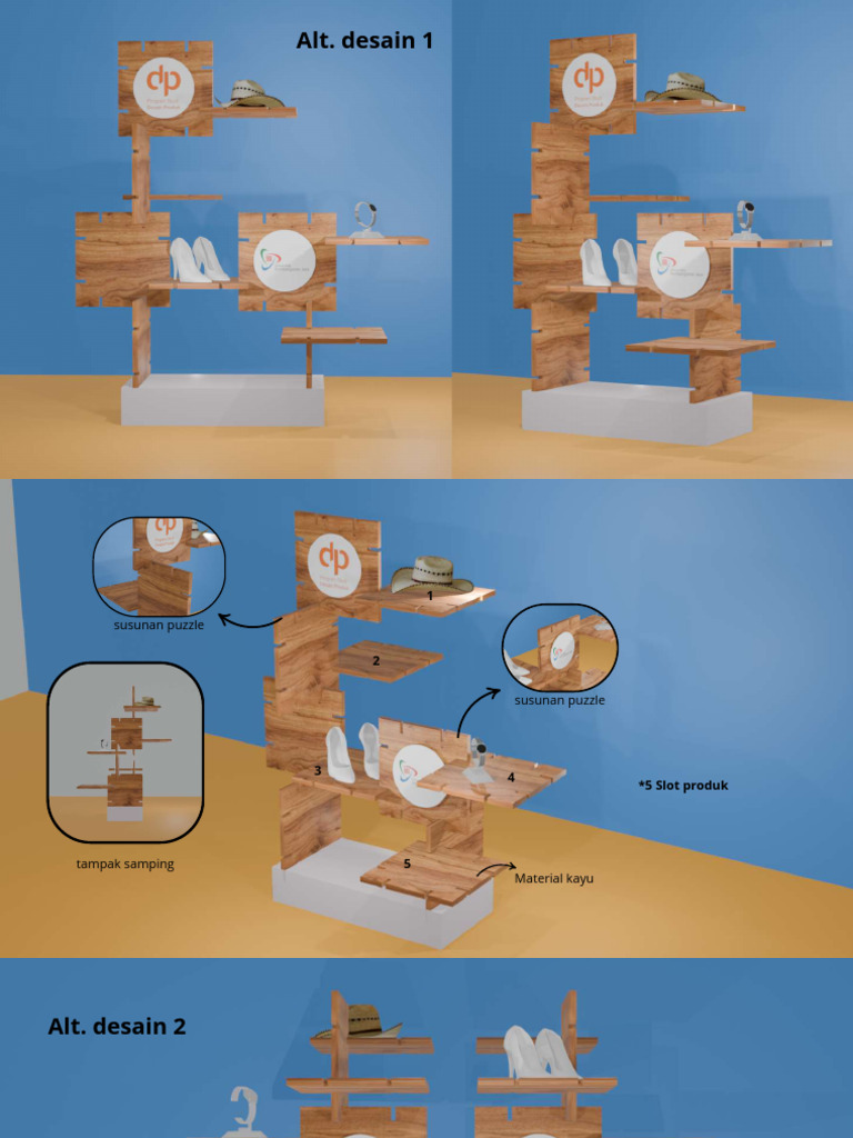 Desain Puzzle Kayu dengan Slot Produk | PDF