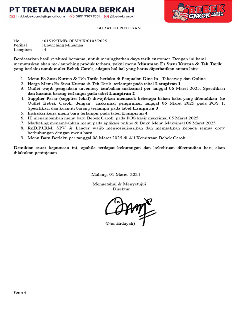 1539.Sk Launching Minuman Kurma & Teh Tarik BCK | PDF