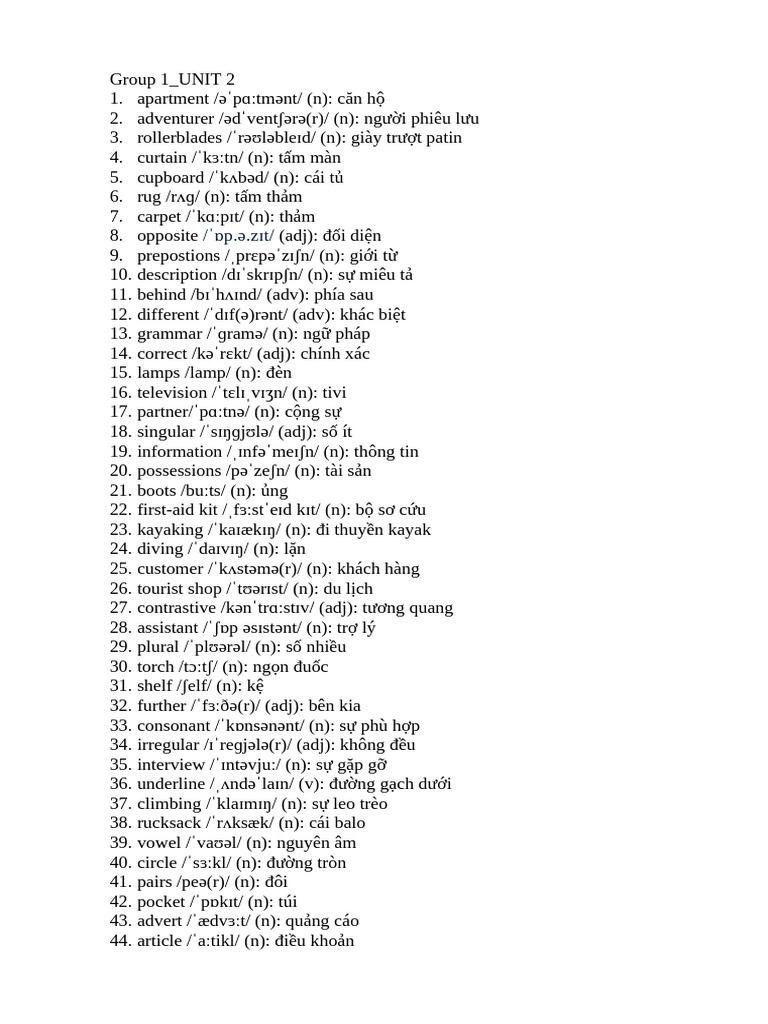 Group 1 - UNIT 2 | PDF