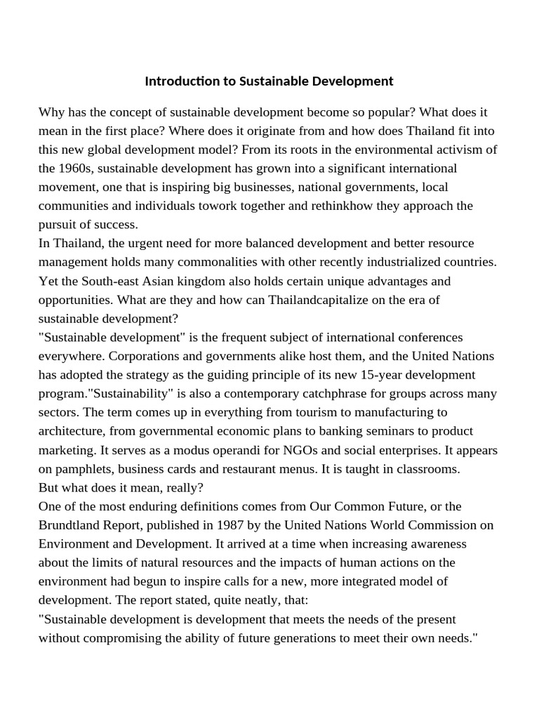 8. Introduction to Sustainable Development | PDF | Sustainability ...