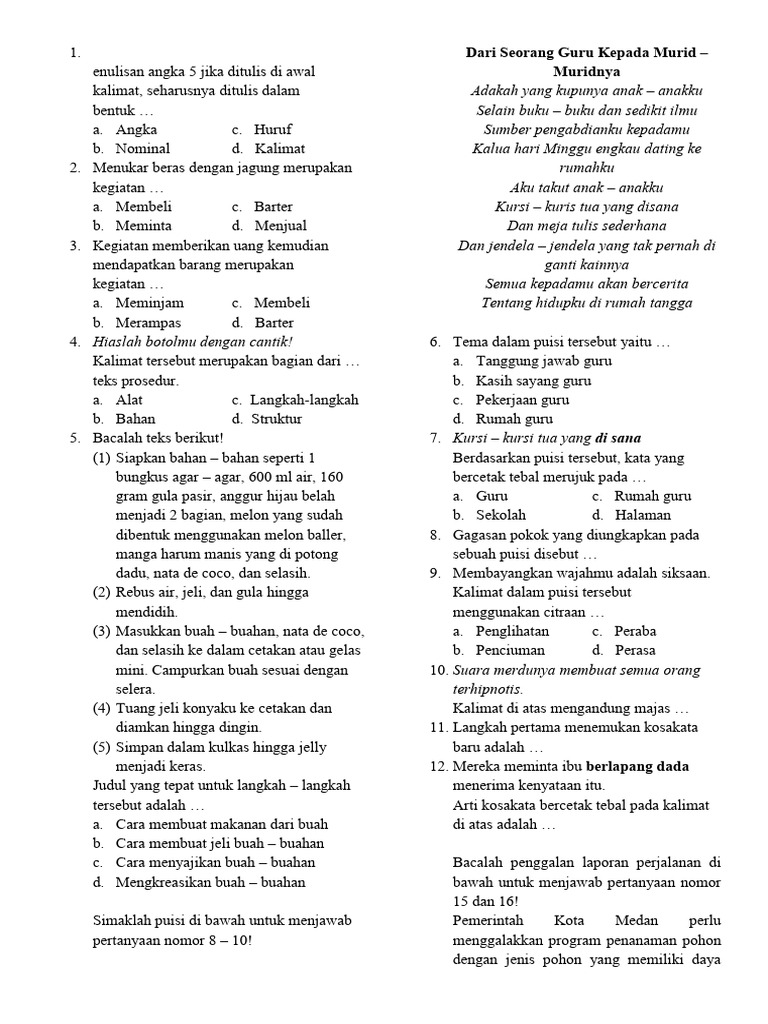 Latihan BHS Indo | PDF