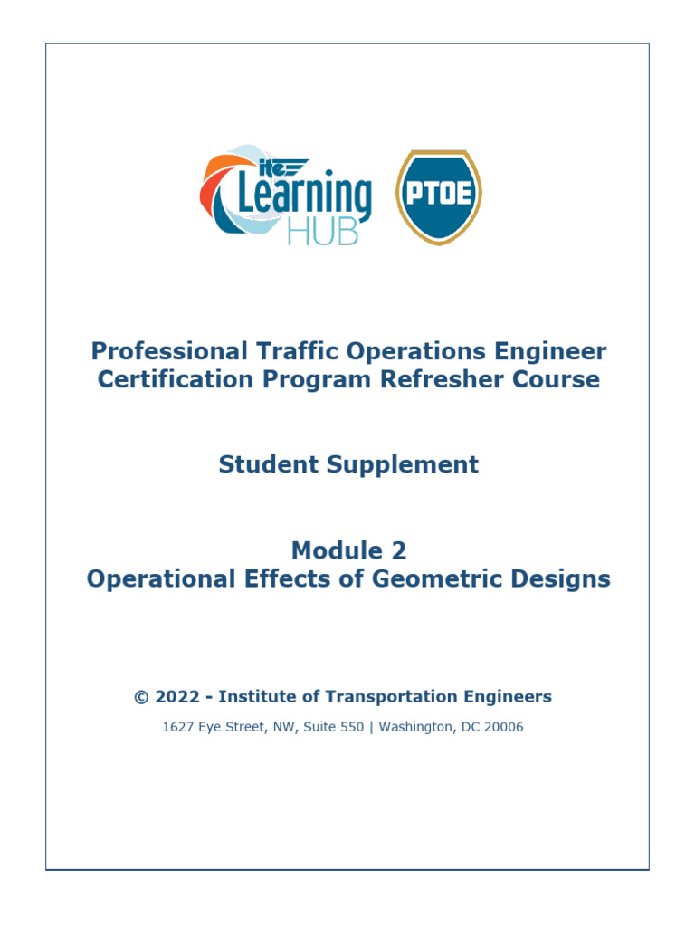 PTOE Certification Course Overview | PDF | Traffic | Controlled Access ...