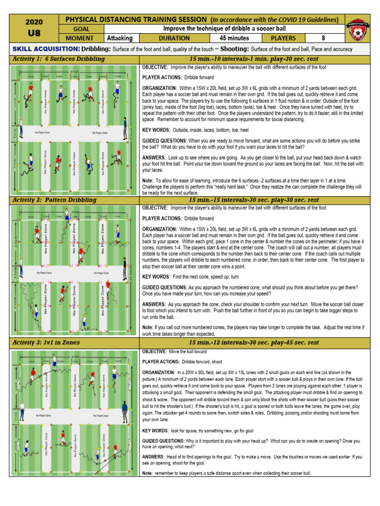 U8 Soccer Dribbling Training Plan | PDF