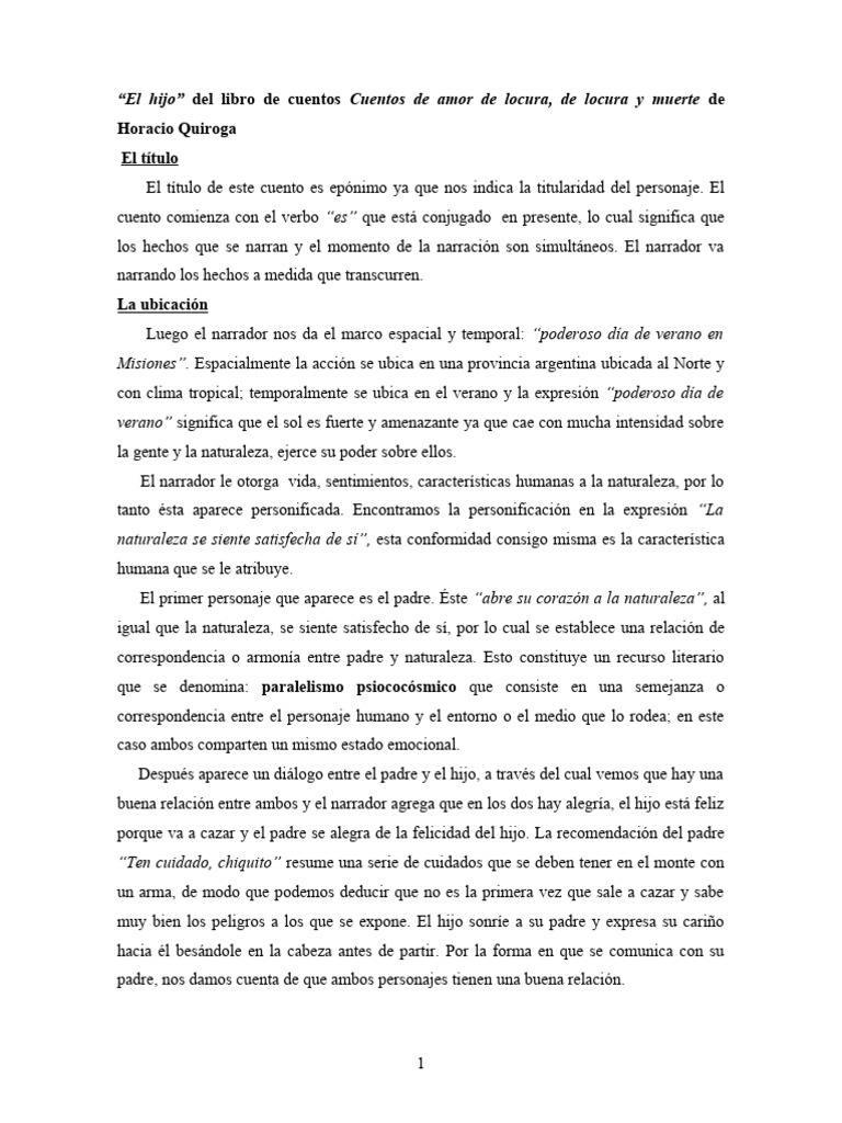 El Hijo Dos de Quiroga | PDF | Narración