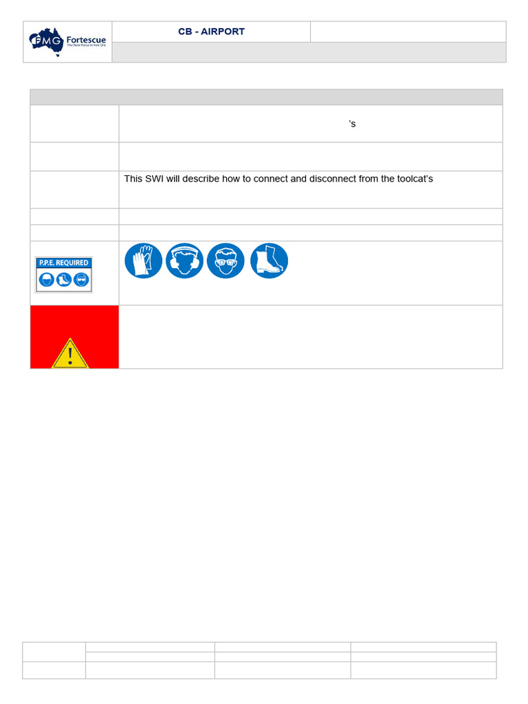 CB-10024-PR-IF-0002 - 0 - IFA - 01 - Toolcat Procedure | PDF | Safety