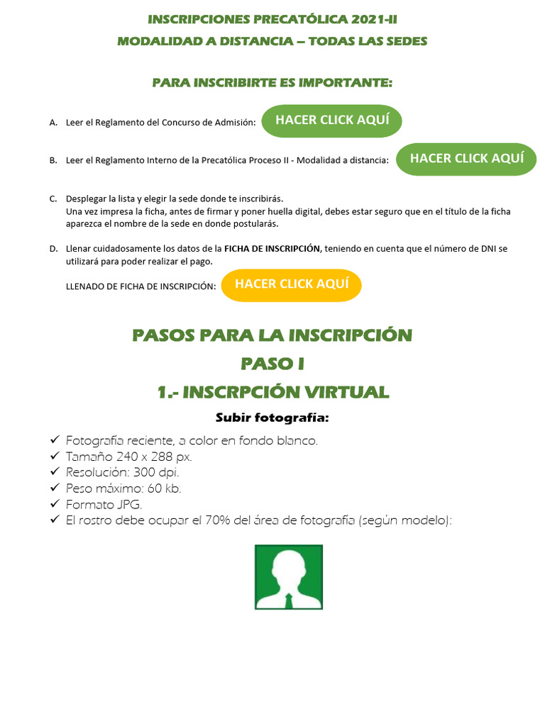 Instructivo Inscripcion Precatolica 2021-II | PDF