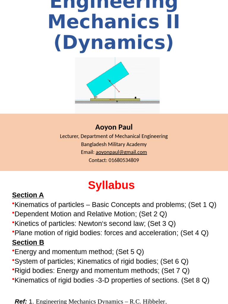ME 247 Engineering Mechanics II (Dynamics) | PDF | Classical Mechanics ...