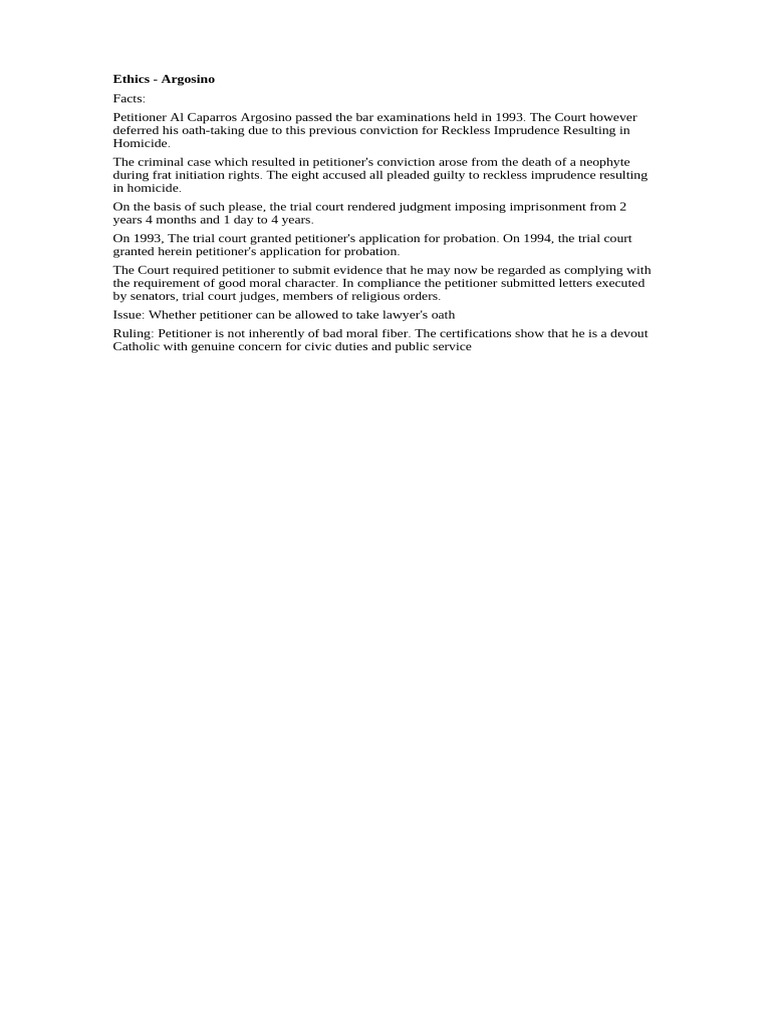 Ethics Argosino | PDF
