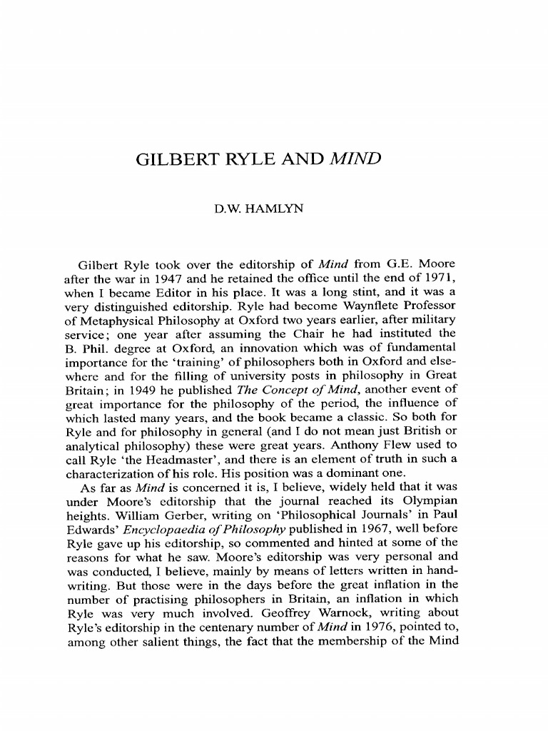 gilbert-ryle-and-mind | PDF