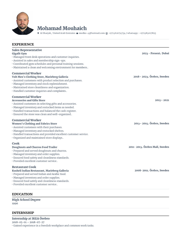 Mohamad Mouhaich CV | PDF | Business